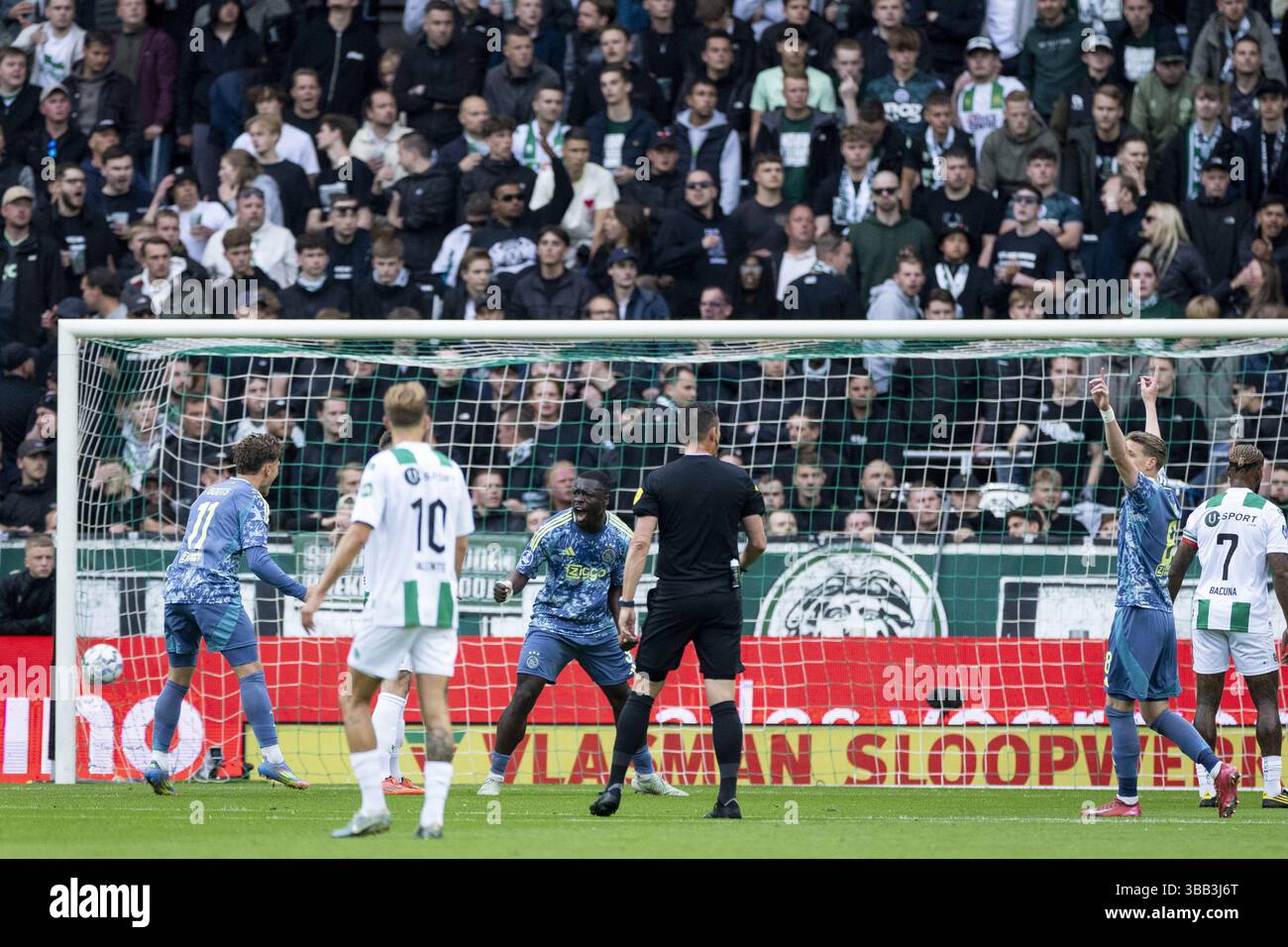 GRONINGEN - Ajax player Brian Brobbey celebrates the opening goal ...