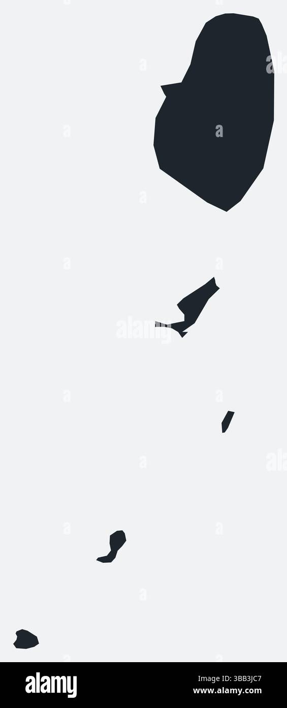 Saint Vincent and the Grenadines map. Just a simple border map. Shape ...