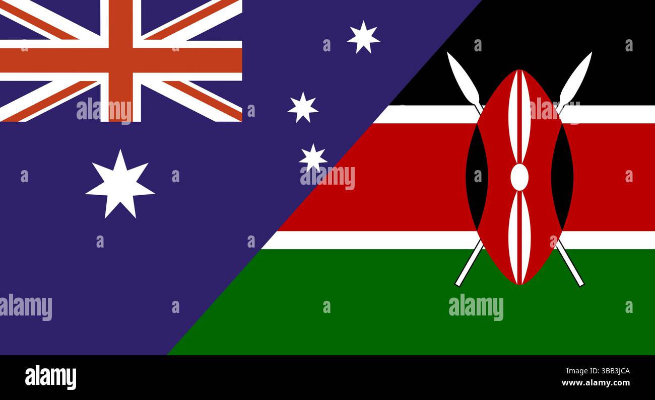 Flag of Australia and Kenia. Two Flags Together Australian and Kenyan ...