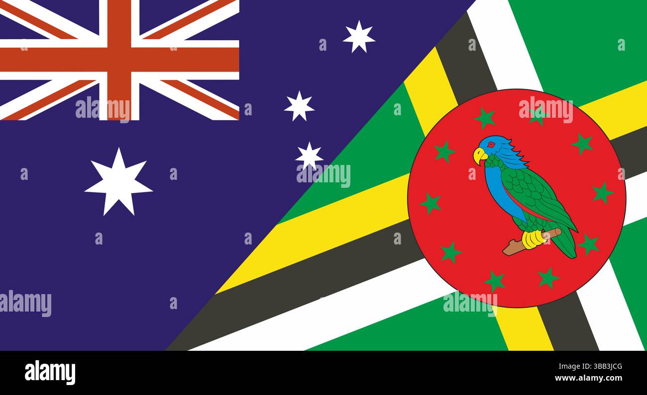 Flag of Australia and Dominica. Two Flags Together Australian and ...