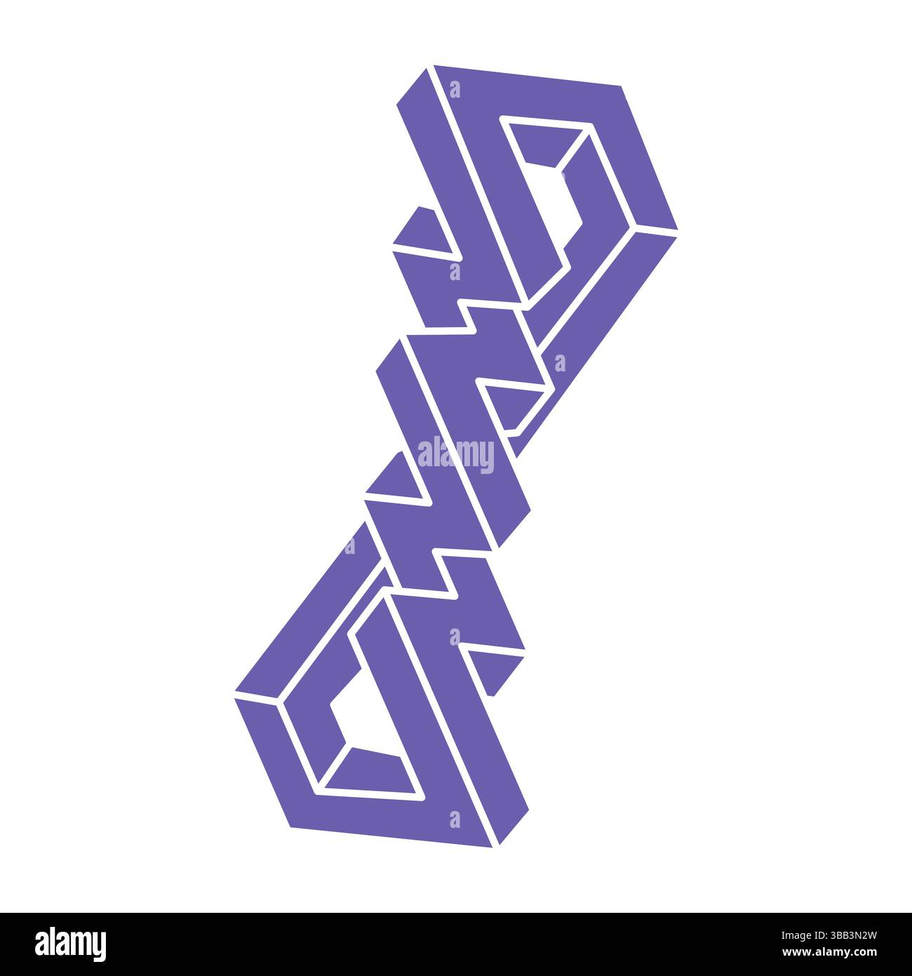 Impossible shapes. Optical illusion. Sacred geometry figure. Abstract eternal geometric object ...