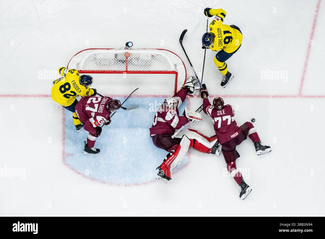 Jesper Frödén and Leo Carlsson of, Sweden. , . against Oskars Cibulskis ...