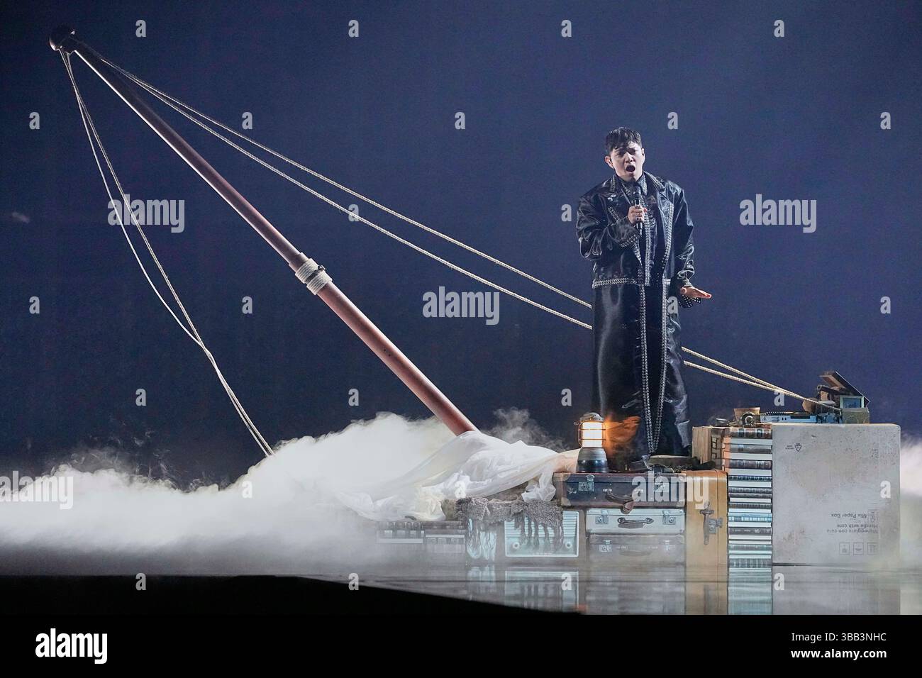 JJ from Austria performs the song "Wasted Love" during the dress rehearsal for the second semi ...