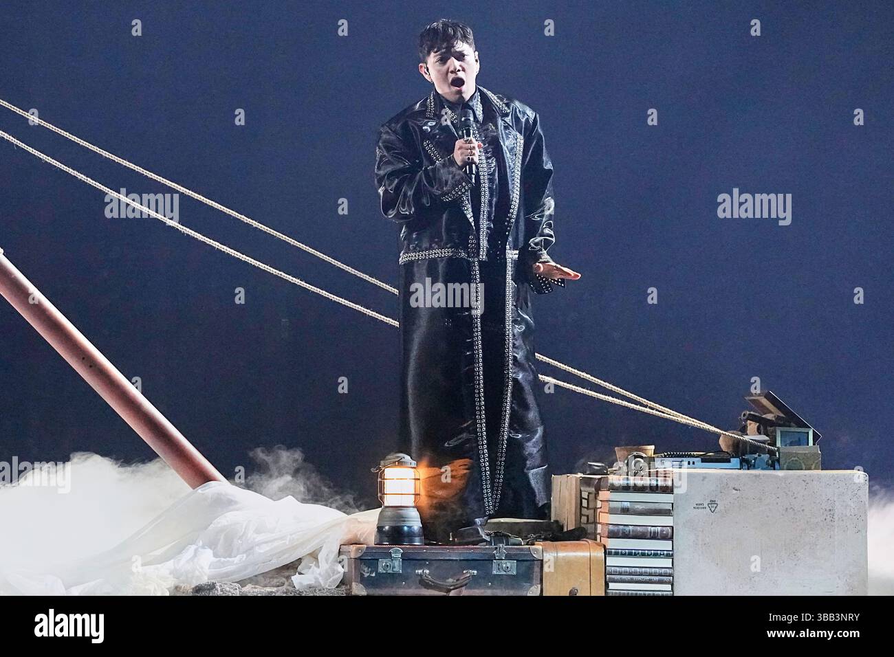 JJ from Austria performs the song "Wasted Love" during the dress rehearsal for the second semi ...