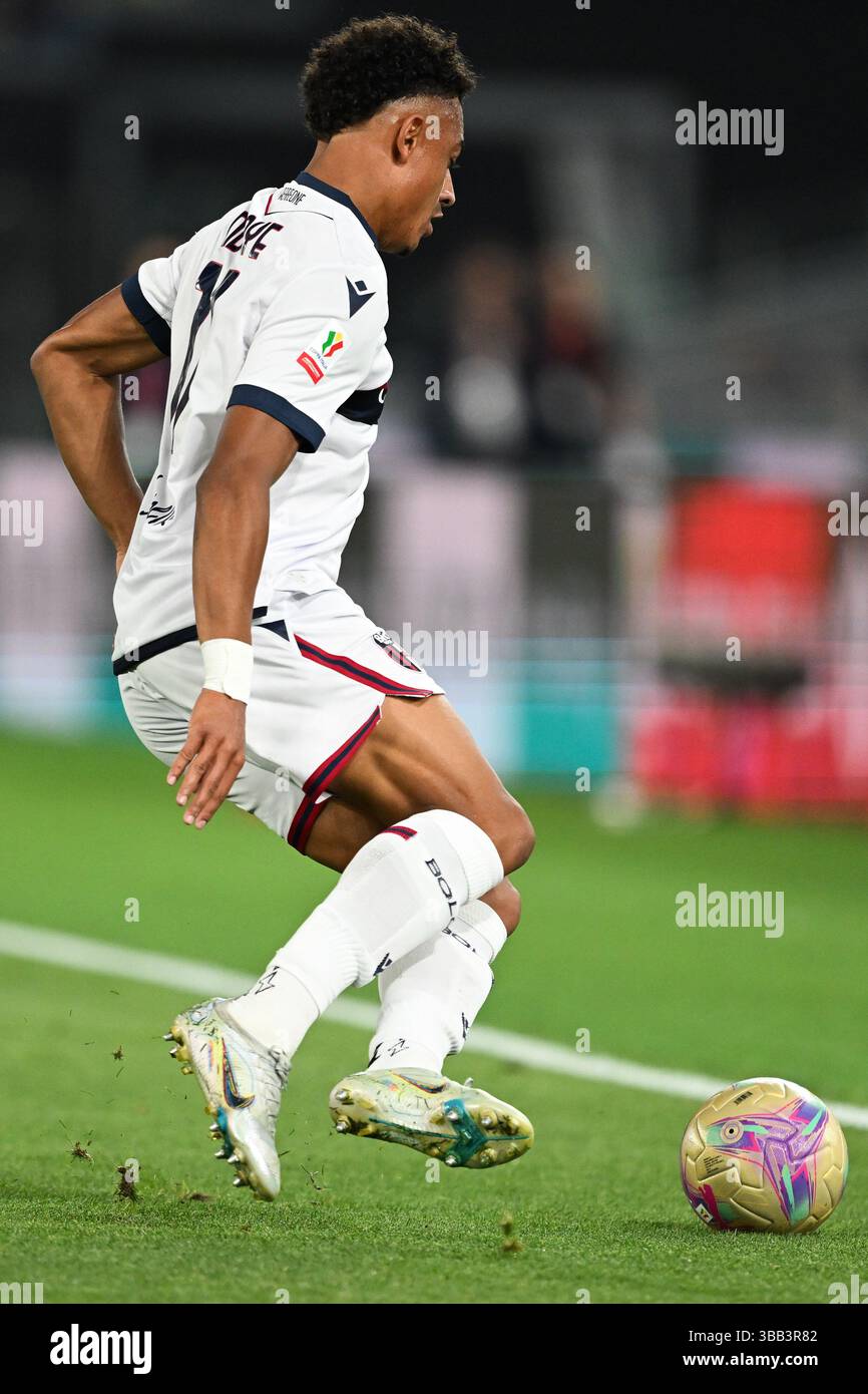 Dan Ndoye of Bologna FC in action during the Coppa Italia Final ...