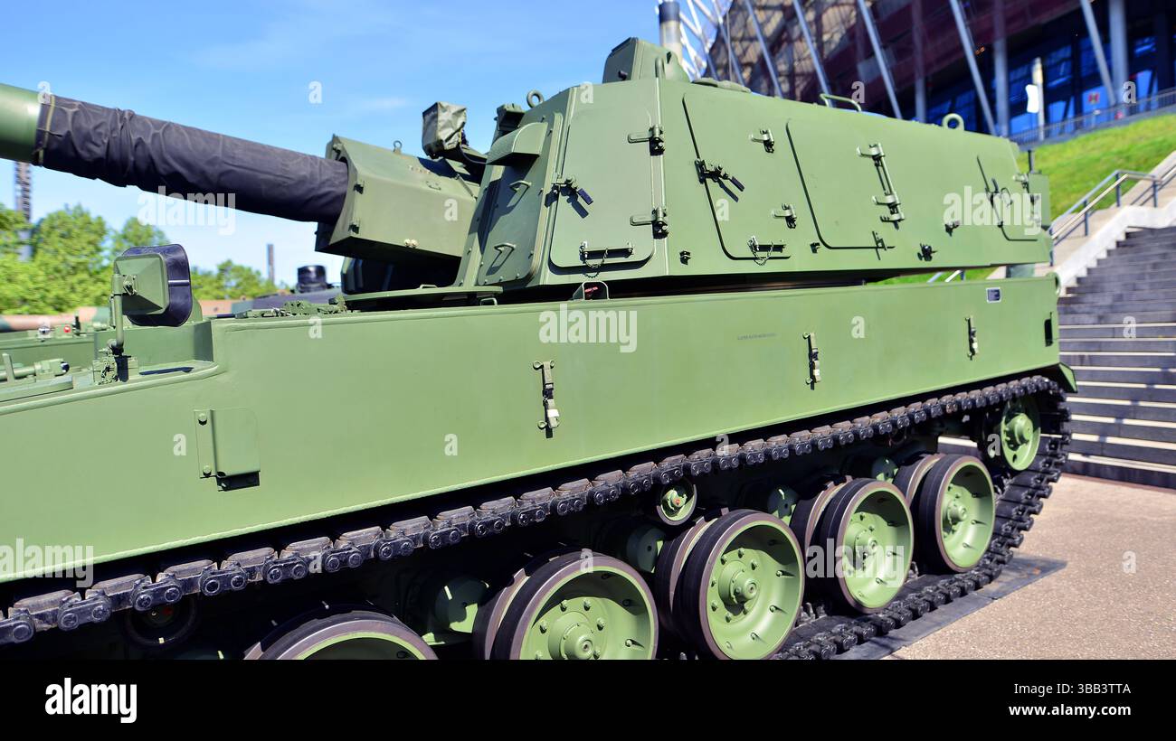 Warsaw, Poland. 7 May 2025. 155 mm howitzer SH K K9 at the Defence24 ...