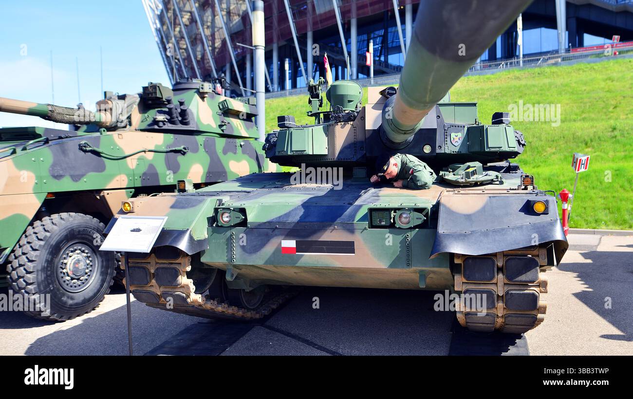 Warsaw, Poland. 7 May 2025. K2 GF tank at the Defence24 military ...