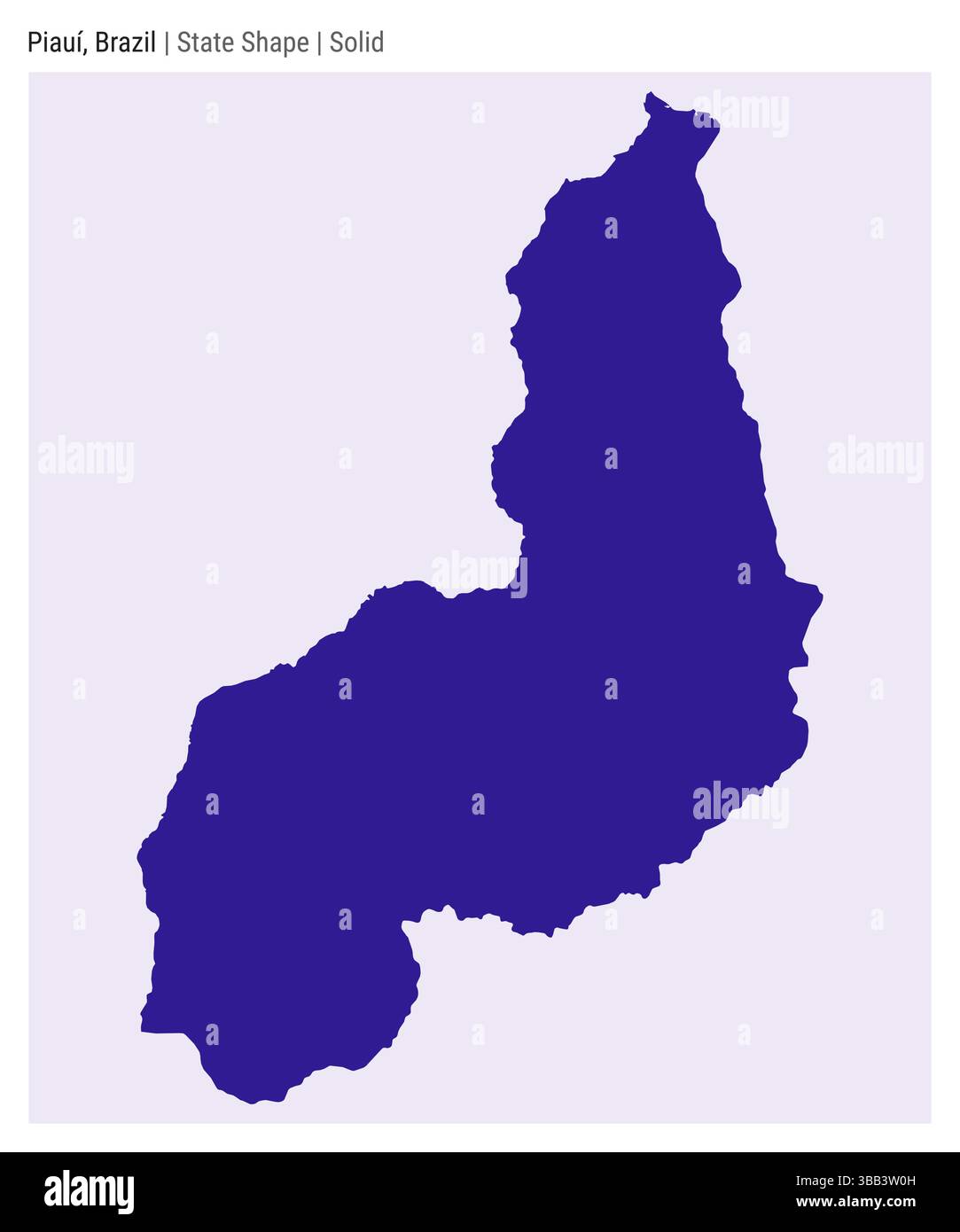 Piaui, Brazil. Simple vector map. State shape. Solid style. Border of Piaui. Vector illustration ...