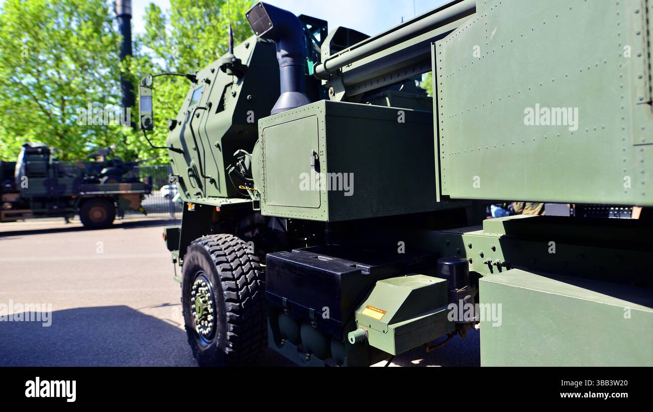 Warsaw, Poland. 7 May 2025. Multiple rocket launcher M142 Himars at the ...