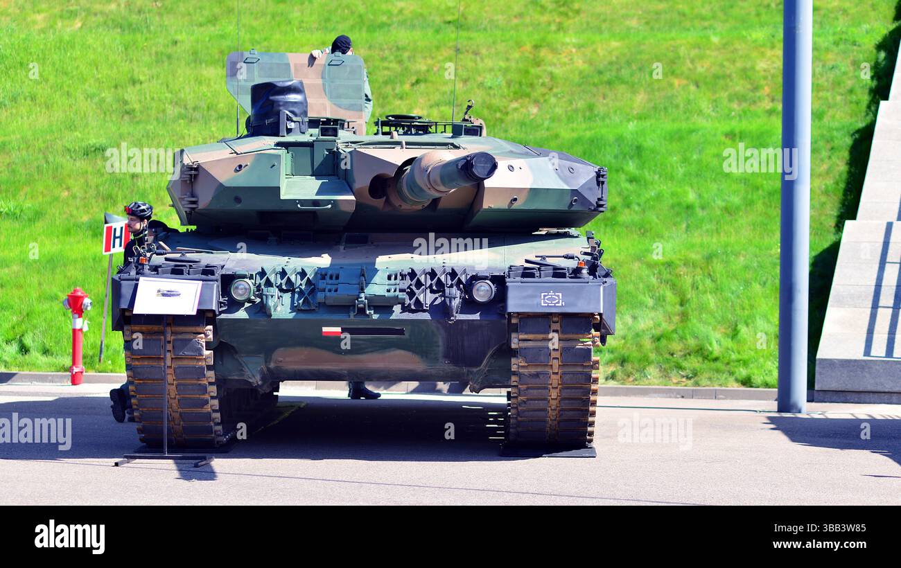 Warsaw, Poland. 7 May 2025. Main battle tank Leopard 2PL tank at the ...