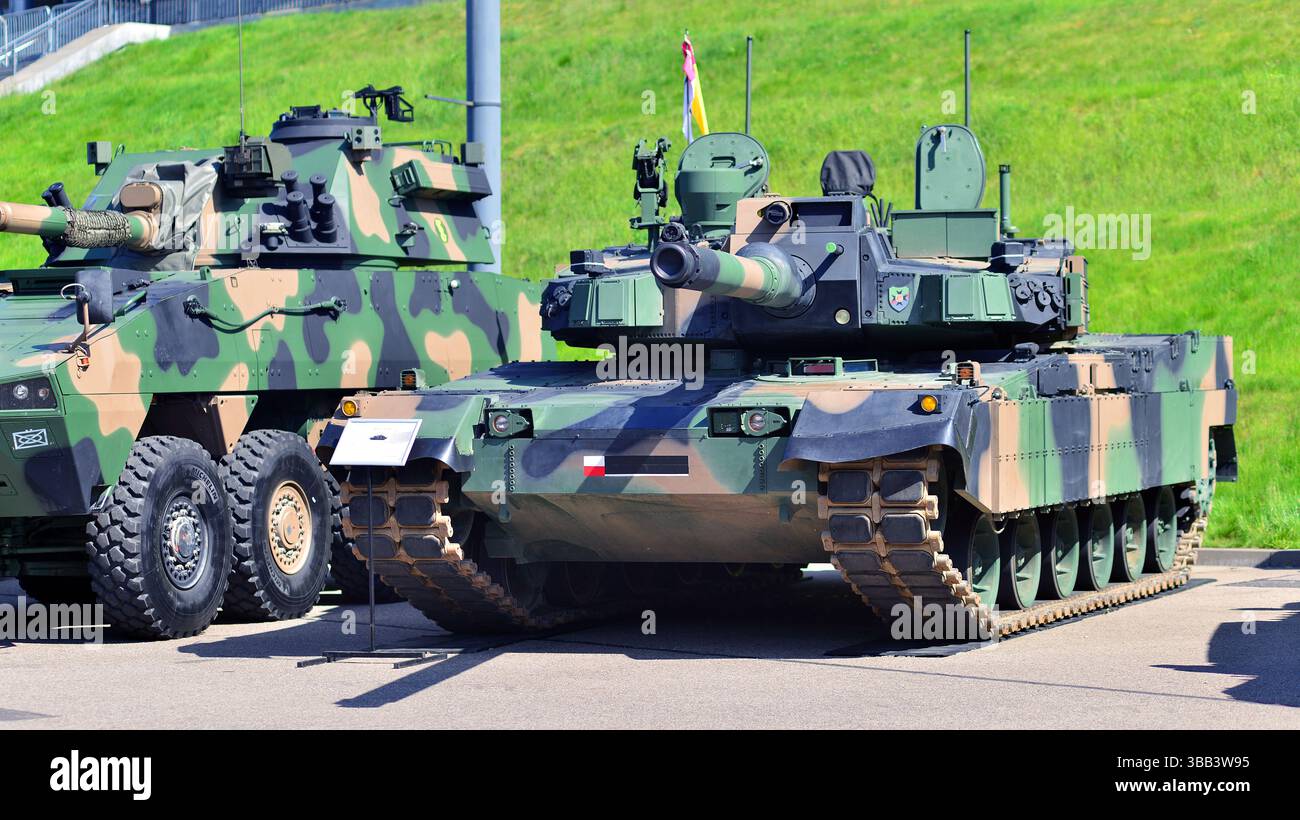 Warsaw, Poland. 7 May 2025. K2 GF tank at the Defence24 military ...