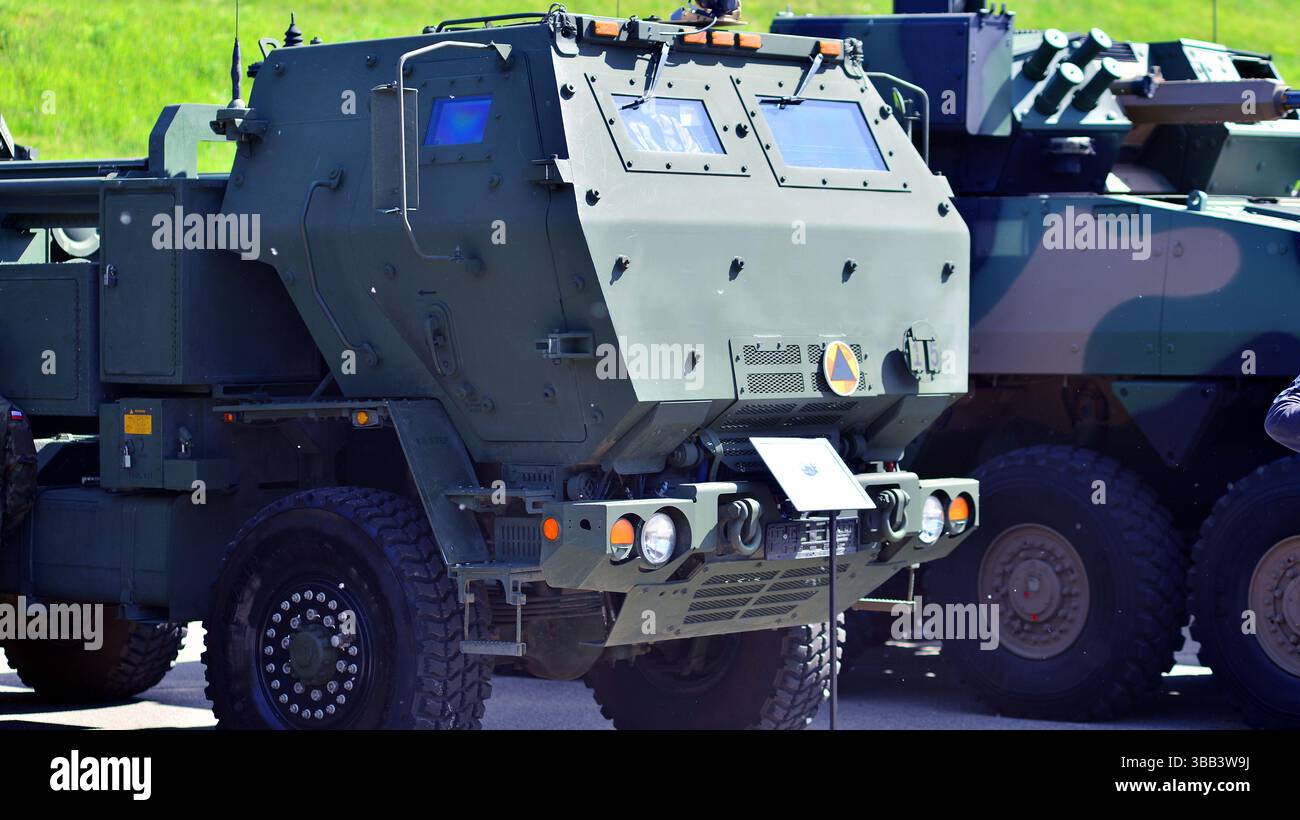 Warsaw, Poland. 7 May 2025. Multiple rocket launcher M142 Himars at the ...
