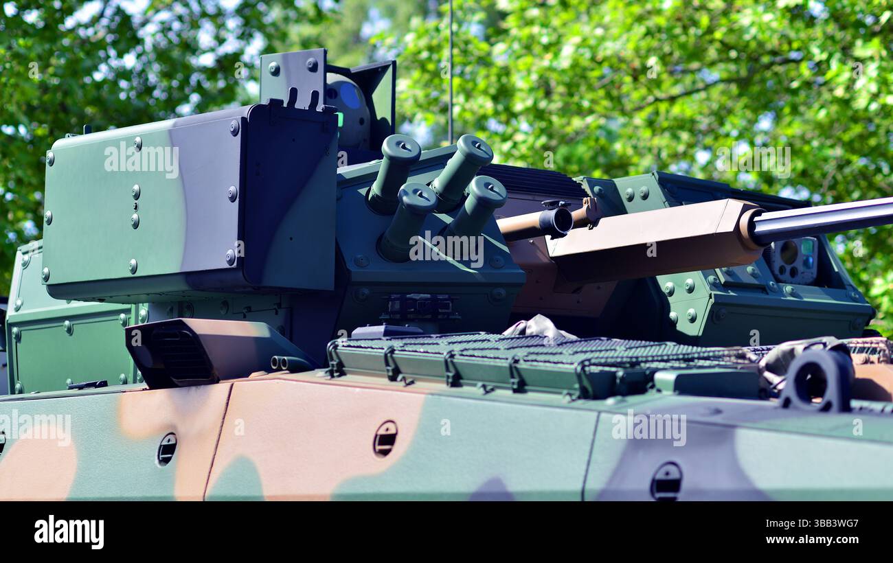Tank turret with armament and modern armor protection systems Stock ...