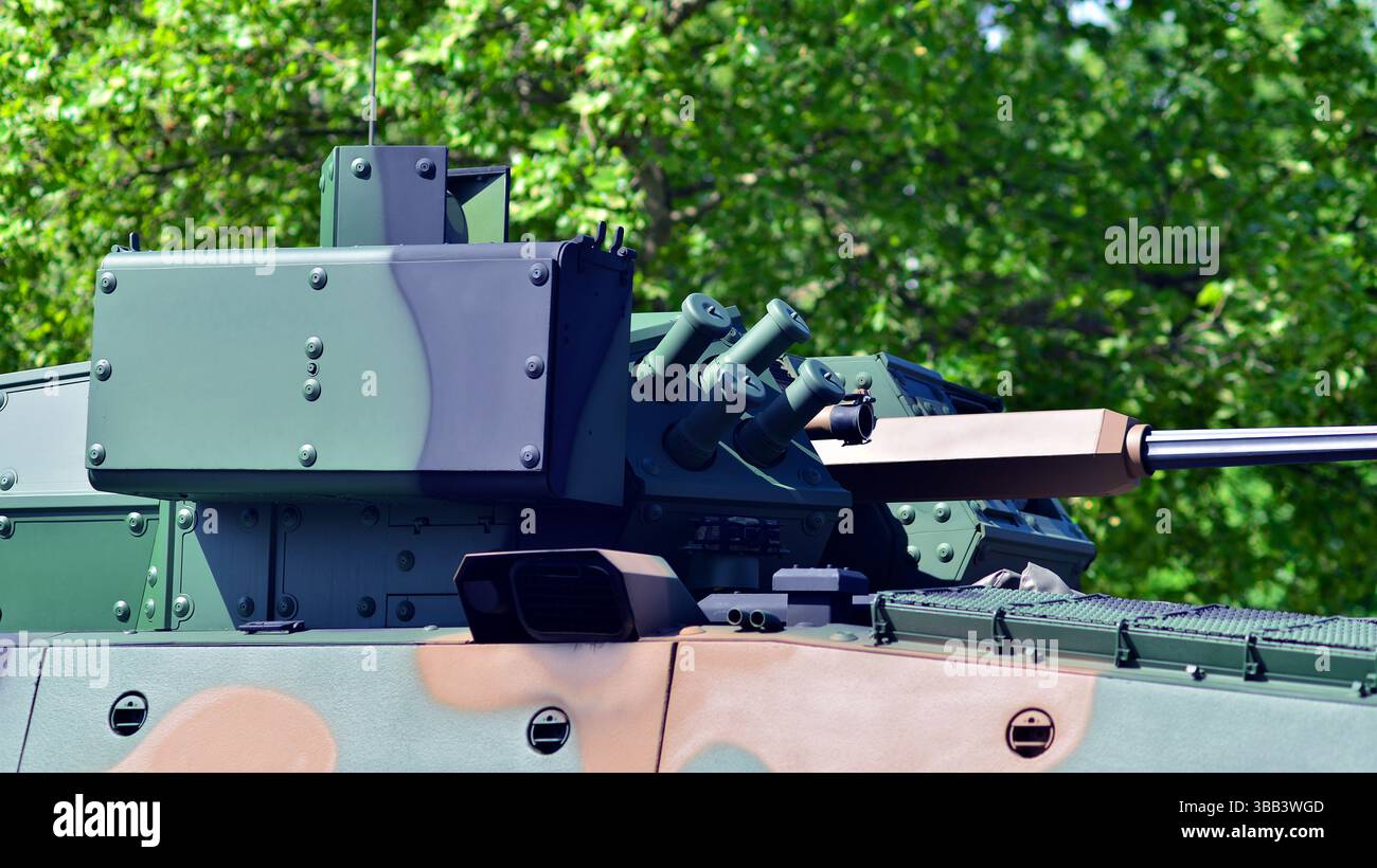 Tank turret with armament and modern armor protection systems Stock ...