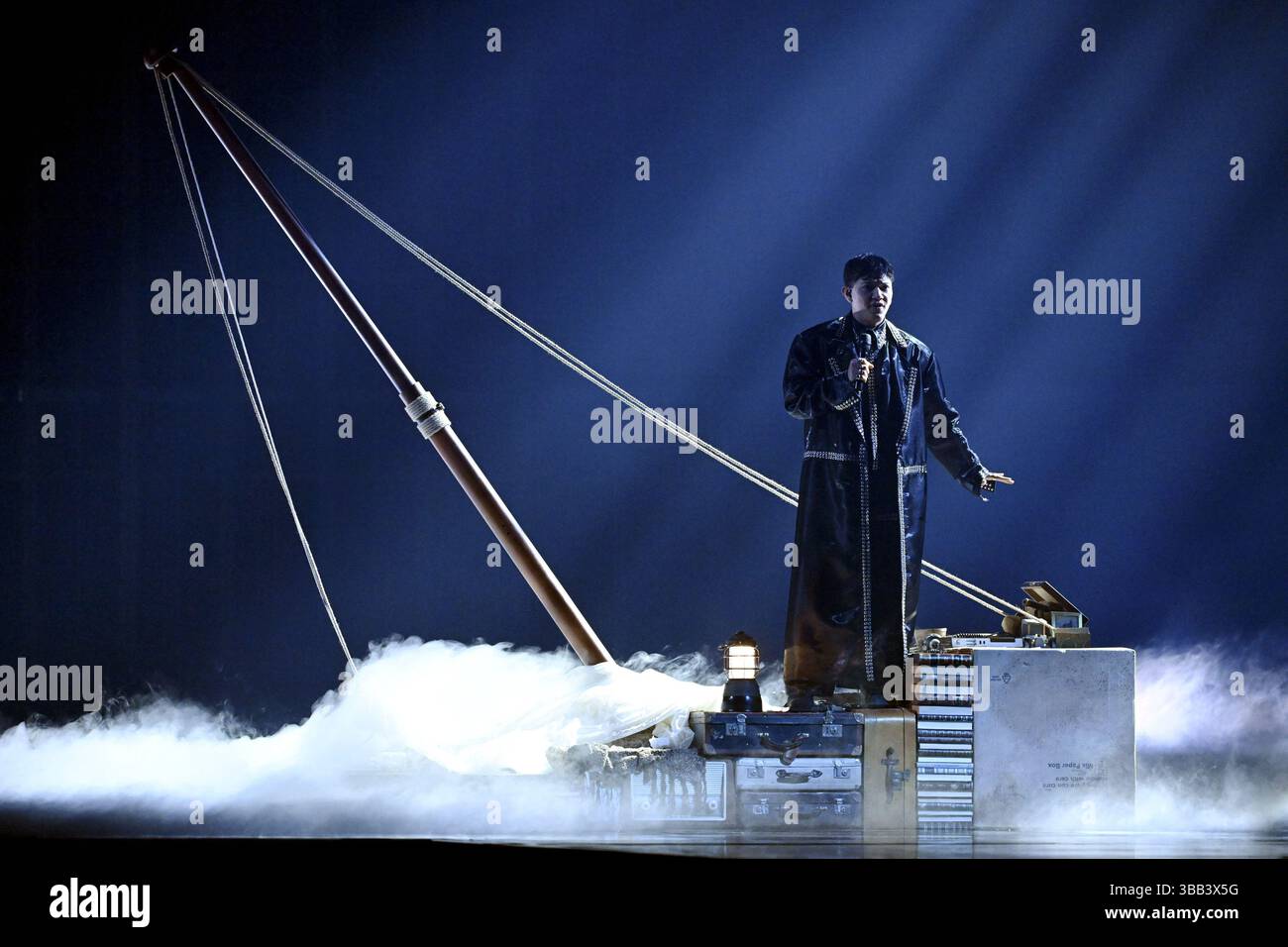 Basel, Switzerland. 14th May, 2025. JJ representing Austria with song Wasted Love performing ...