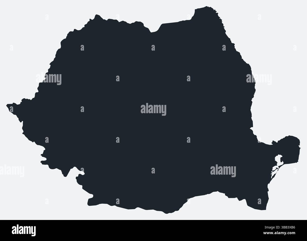 Romania map. Just a simple border map. Shape of the country. Flat blank Romania outline. Vector ...