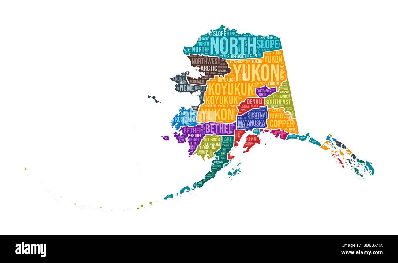 Northwest arctic county map hi-res stock photography and images - Alamy