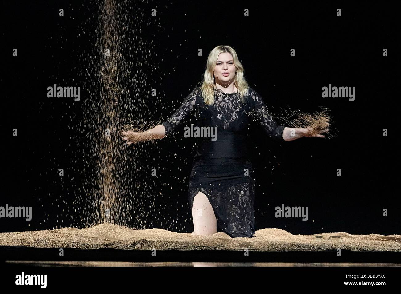 Louane from France performs the song "maman" during the dress rehearsal ...