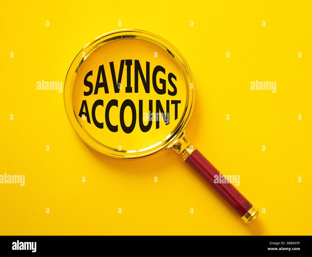 Savings Account symbol. Magnifying Glass with Concept word Savings ...