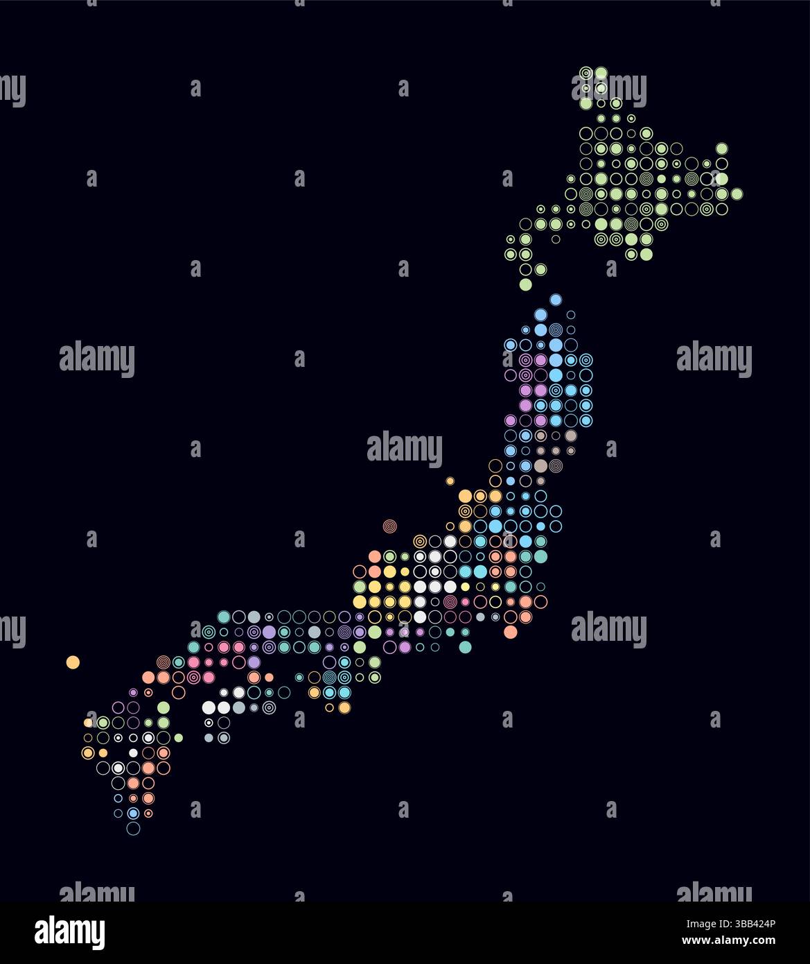 Colored map of japan hi-res stock photography and images - Alamy