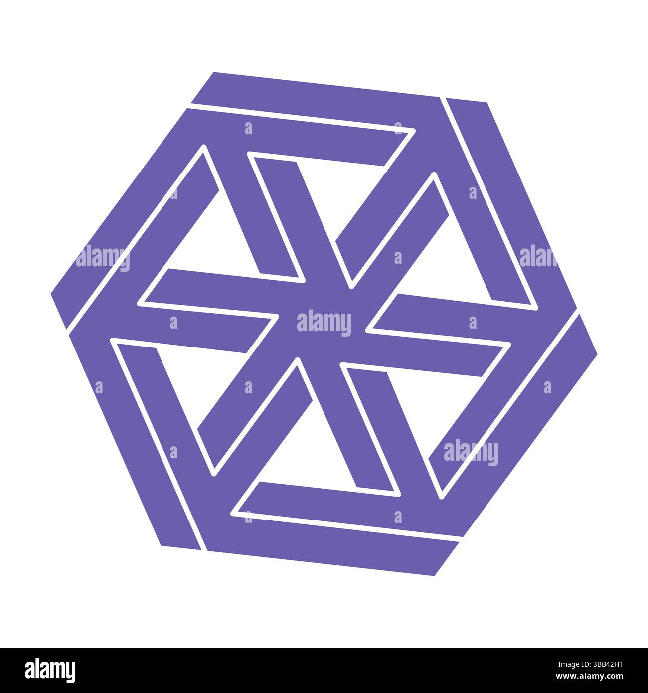 Impossible shapes. Sacred geometry. Optical illusion figure. Abstract ...