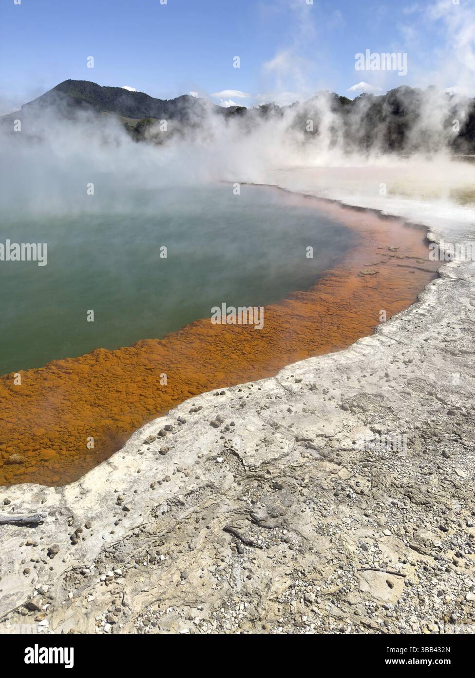 Champagne Pool at the Waiotapu Thermal Track in the colourful ...