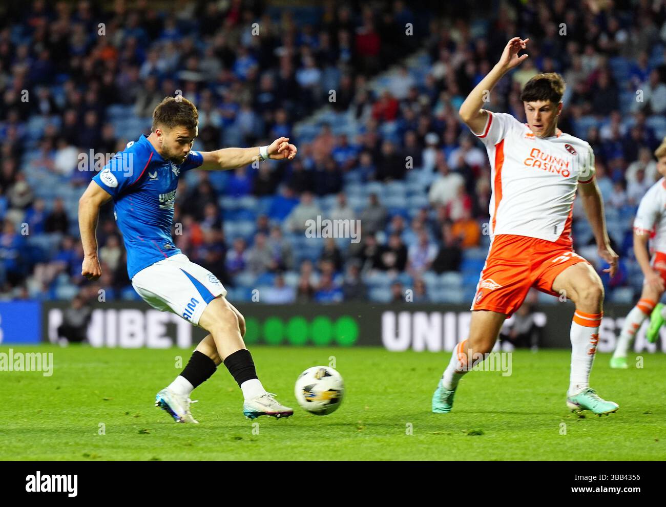 Rangers' Nicolas Raskin scores their side's third goal of the game ...
