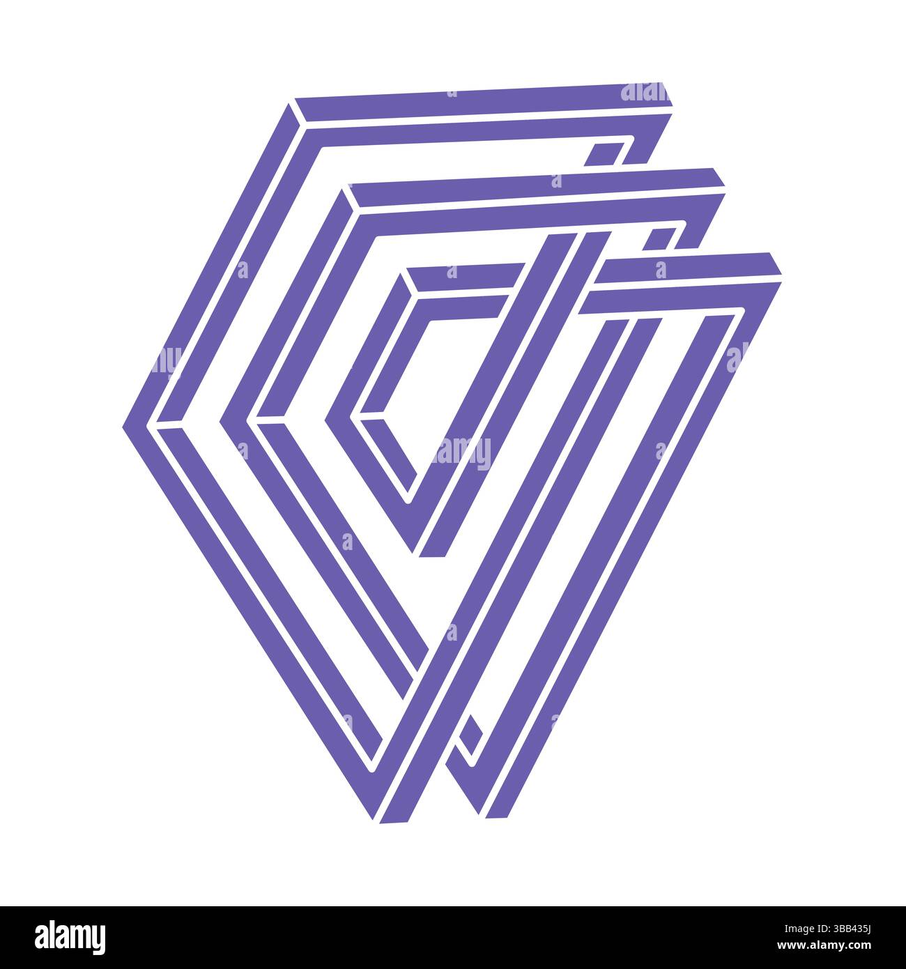 Optical illusion logo. Impossible shapes vector. Optical art objects. Geometric figures. Escher ...