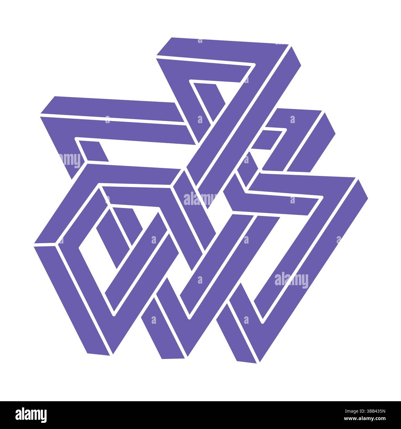 Impossible Optical Illusion Shapes Logo Optical Art Object Impossible Figure Line Art