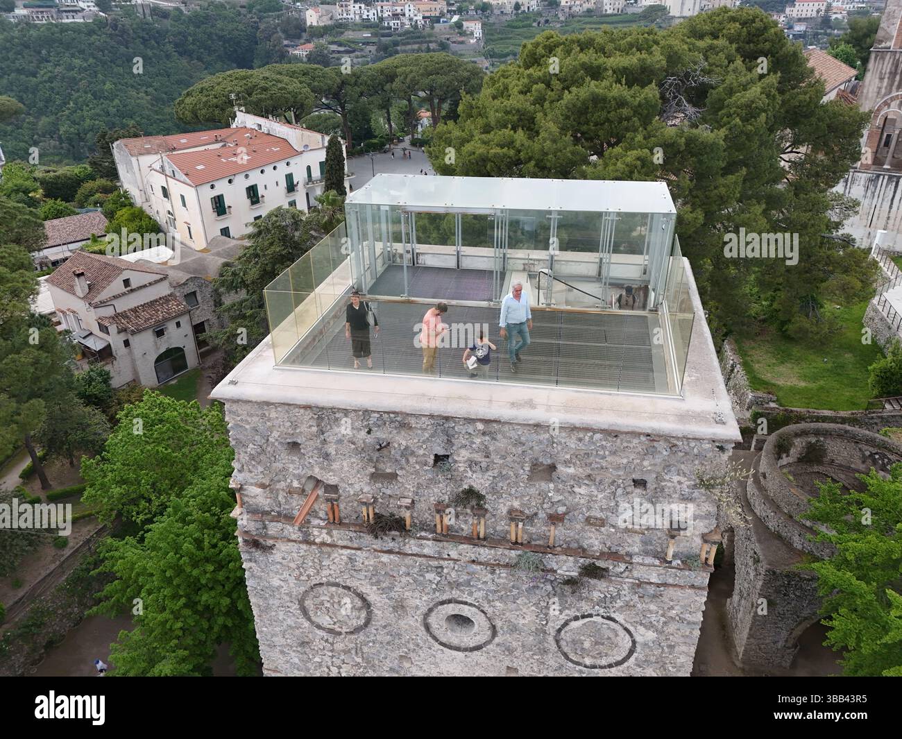 aerial view of Ravello, Amalfi Coast. Ravello is a resort town set 365 ...