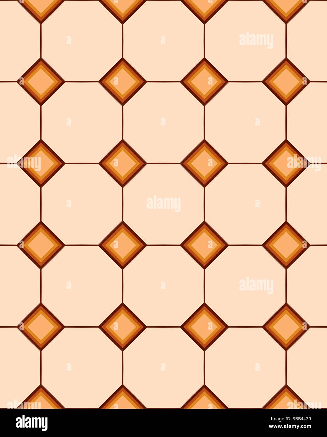 Detailed tile design features a repeating pattern of octagons and ...