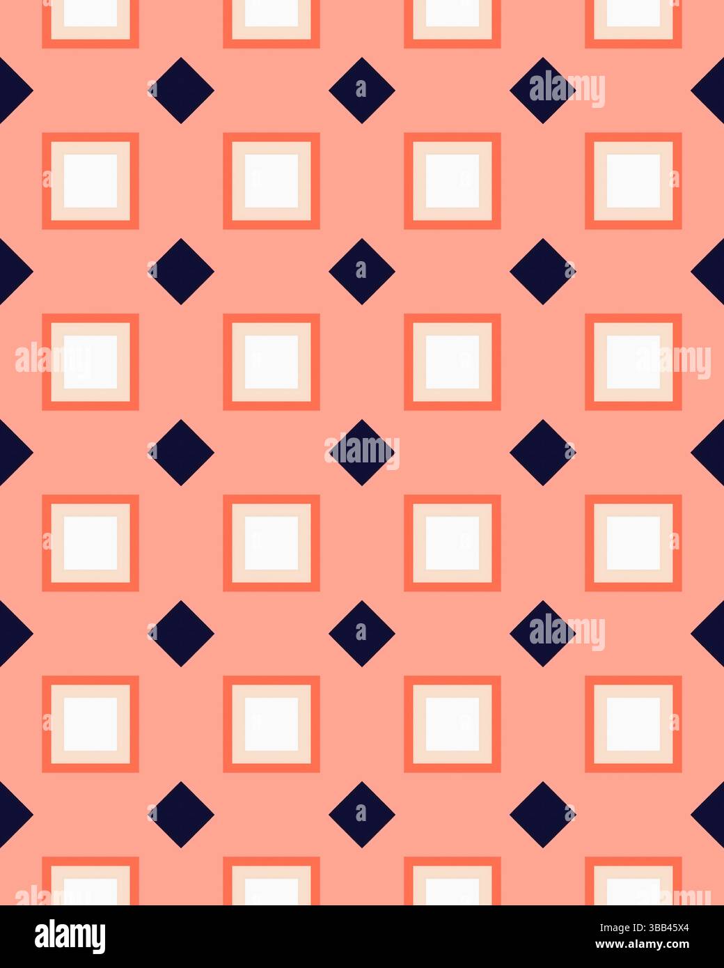 A vibrant pattern featuring alternating squares and diamonds in warm ...