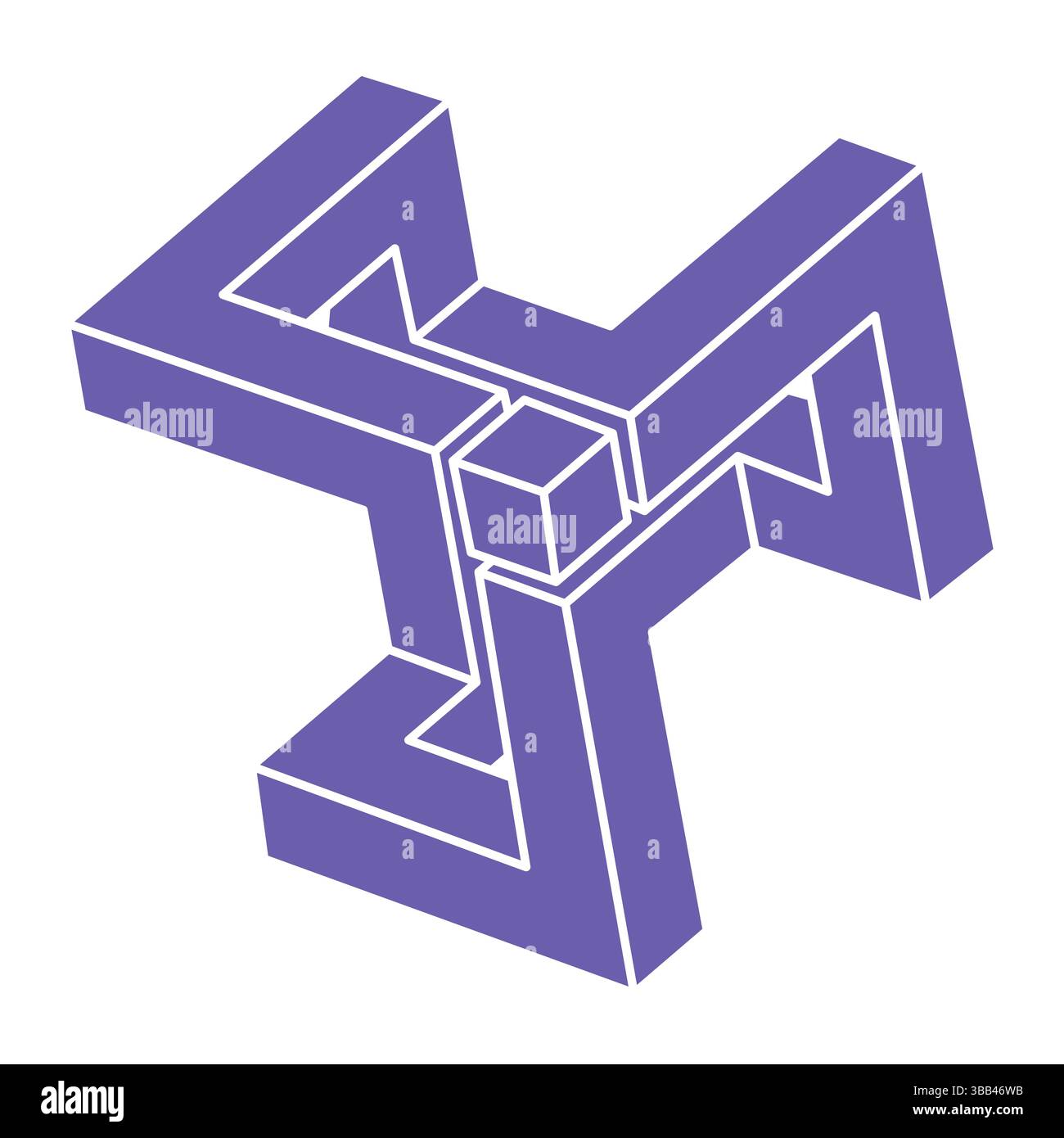 Impossible shape. Logo. Sacred geometry figure. Optical illusion ...