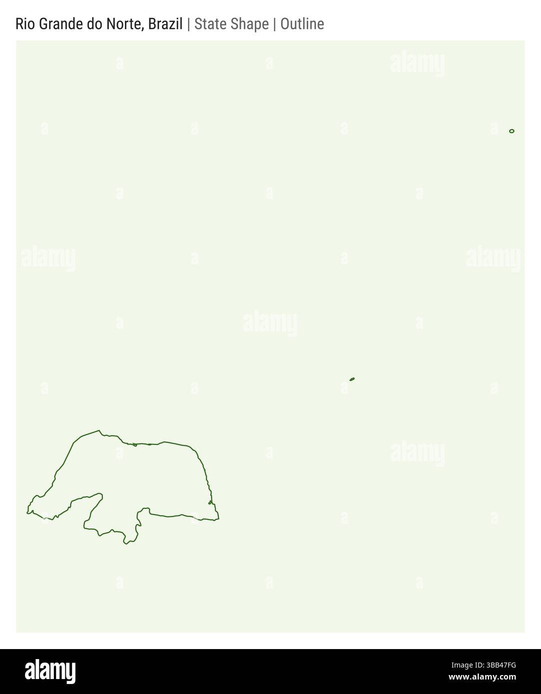 Rio Grande do Norte, Brazil. Simple vector map. State shape. Outline ...