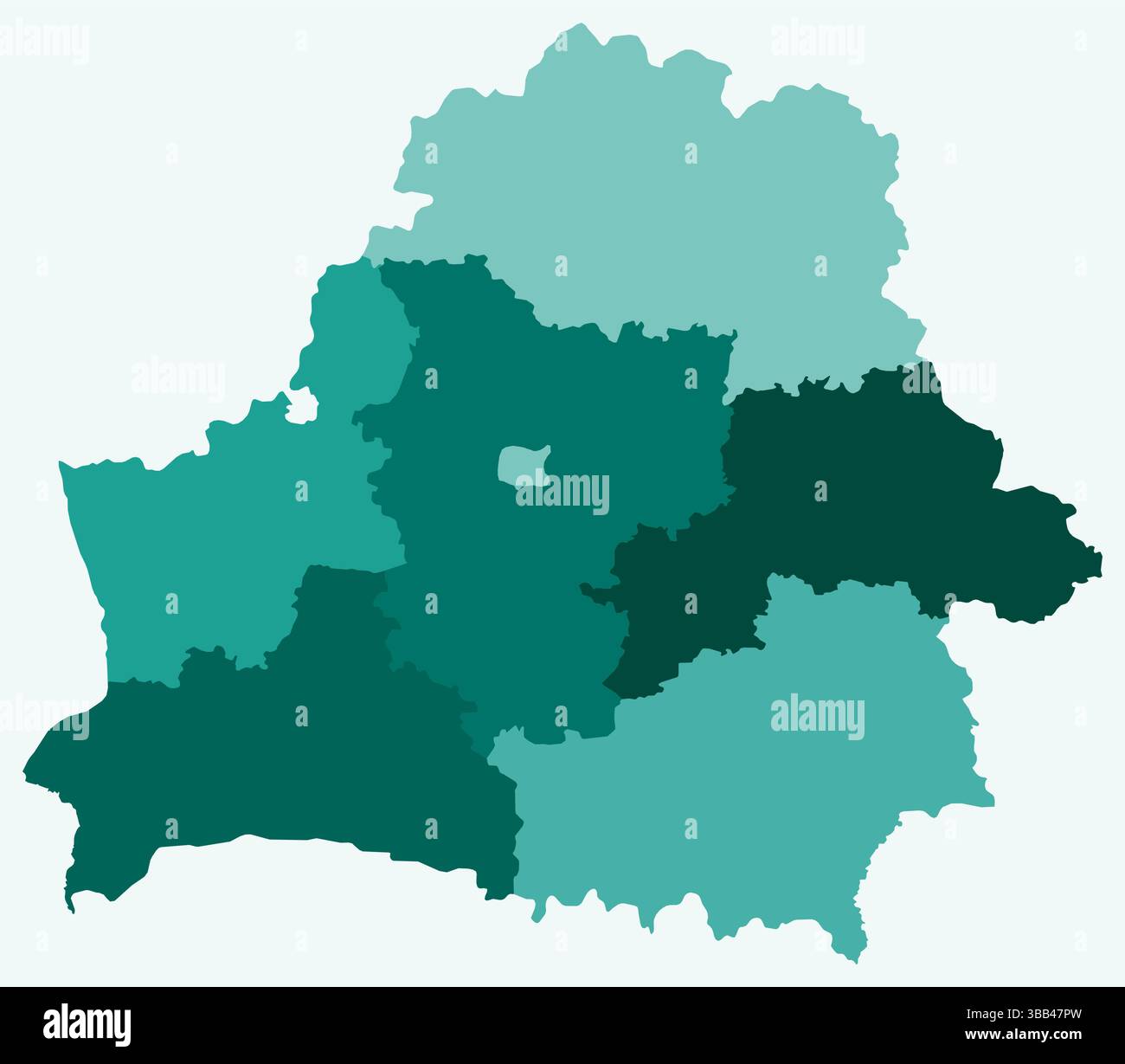 Map of Belarus with regions. Just a simple country border map with ...