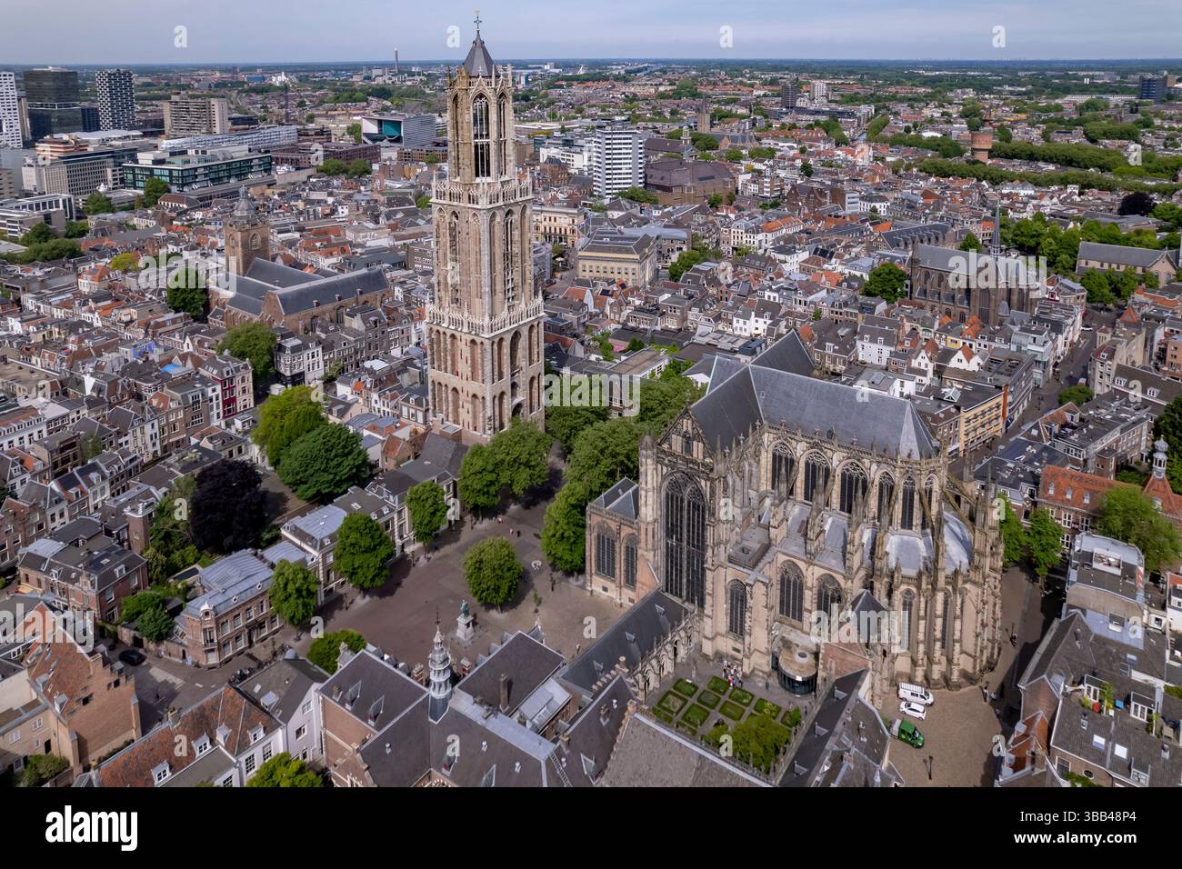 Medieval Dutch city centre of Utrecht in The Netherlands with De Dom ...