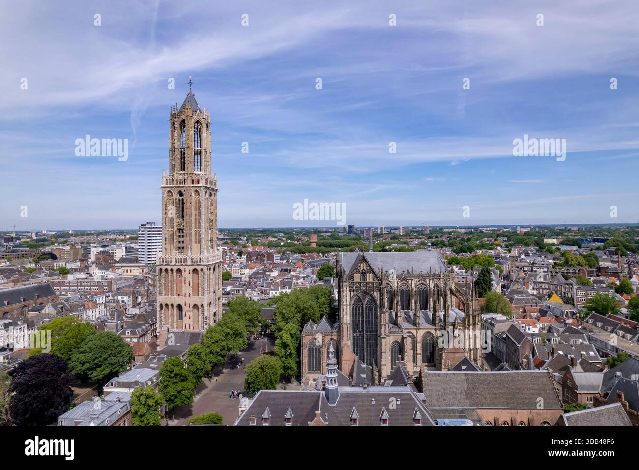 Medieval Dutch city centre of Utrecht in The Netherlands with De Dom ...