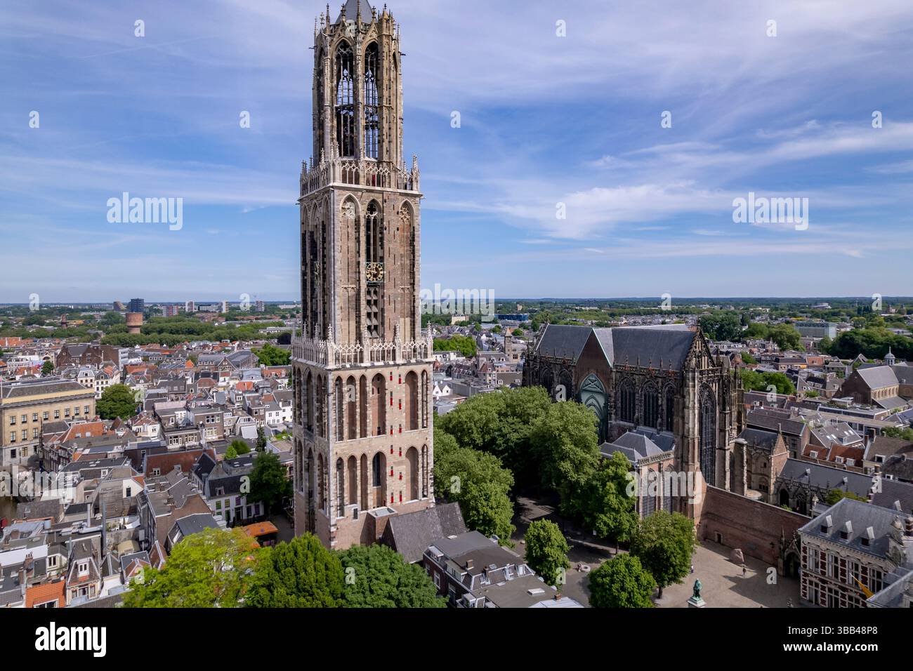 Medieval Dutch city centre of Utrecht in The Netherlands with De Dom ...