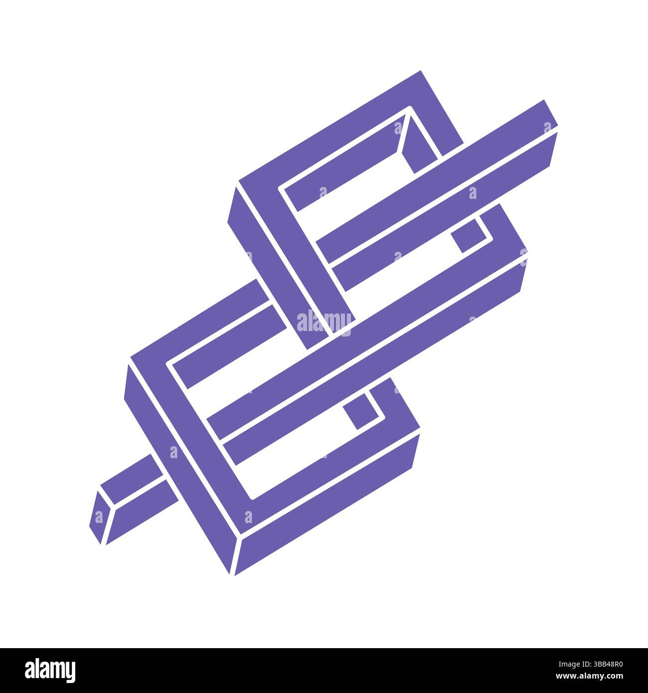 Optical illusion logo. Impossible shapes vector. Optical art objects ...