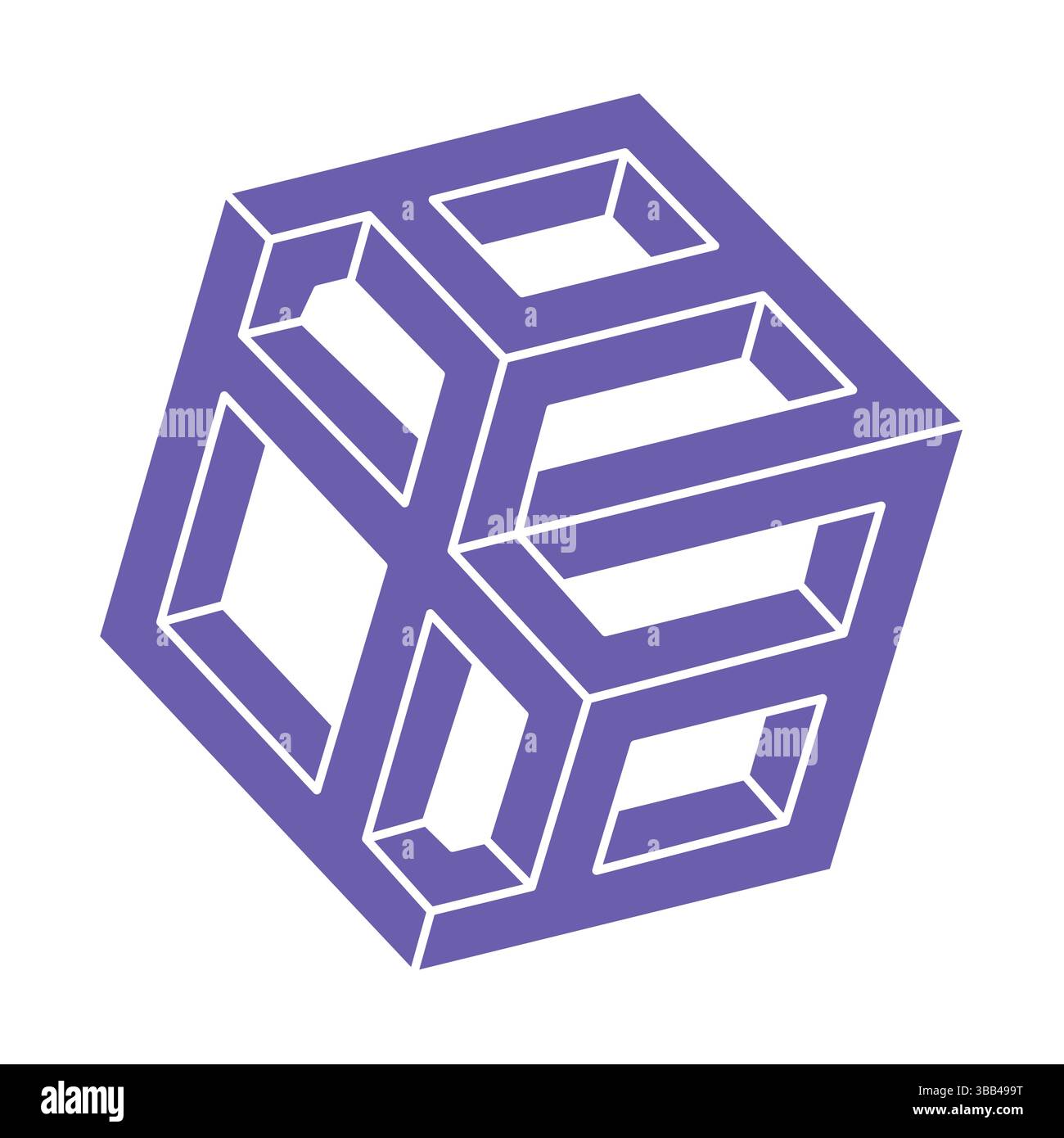 Optical illusion. Impossible shapes vector. Optical art object. Geometric figures. Escher ...