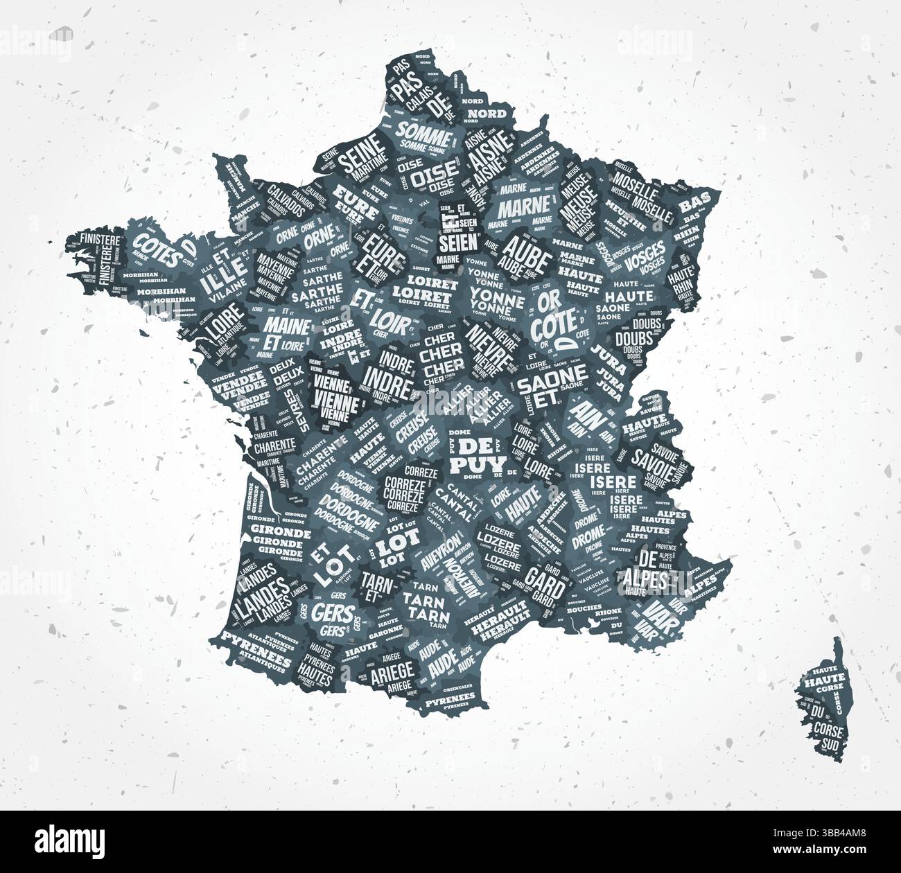 France regions word clouds. Country shape on textured background ...