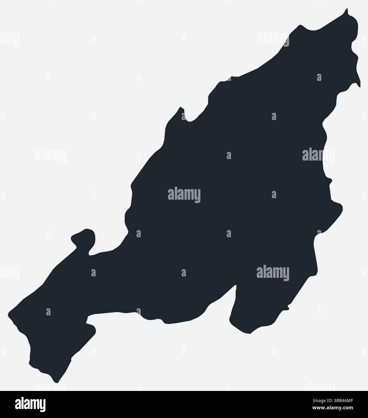 Nagaland map. Just a simple border map. Shape of the state. Flat blank ...