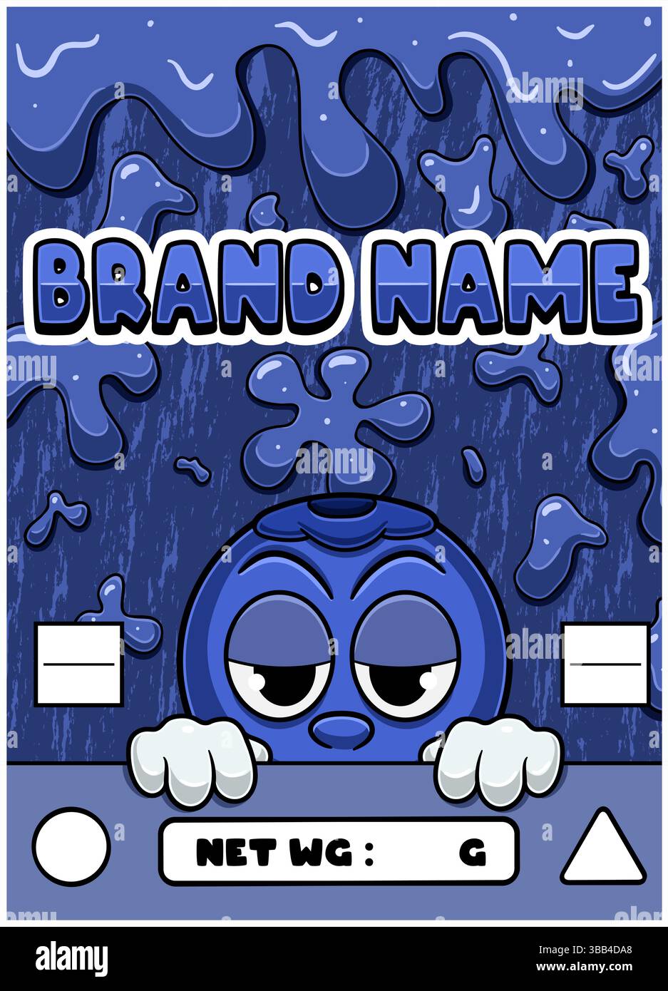 Blueberry Strain Cartoon with Slime Background. Design For Logo, Label ...