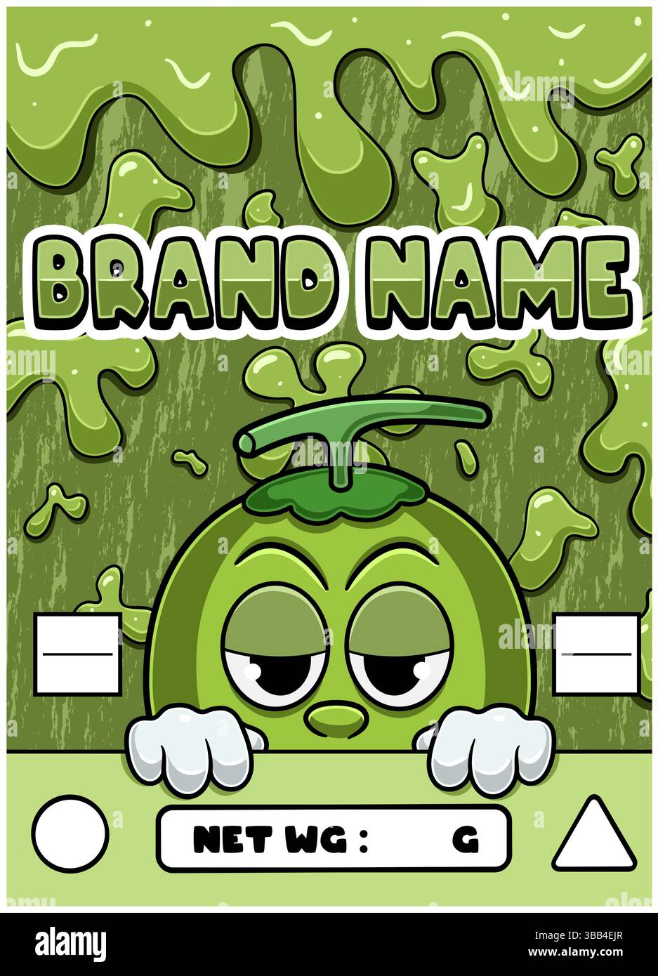 Coconut Strain Cartoon with Slime Background. Design For Logo, Label ...