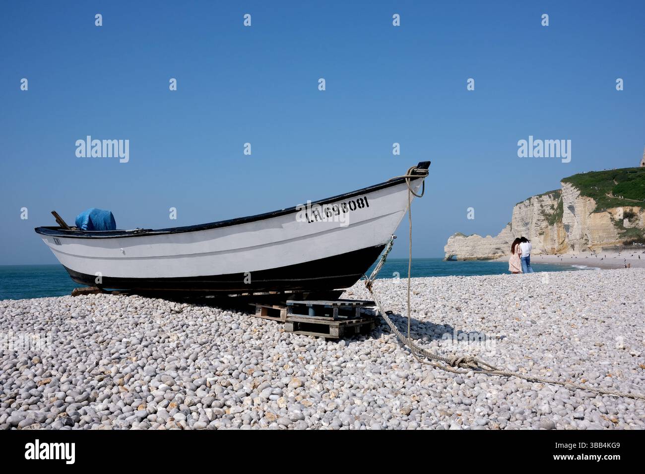 Old fishing boat at Etretat in Normandy, France, 2025. the boats and ...