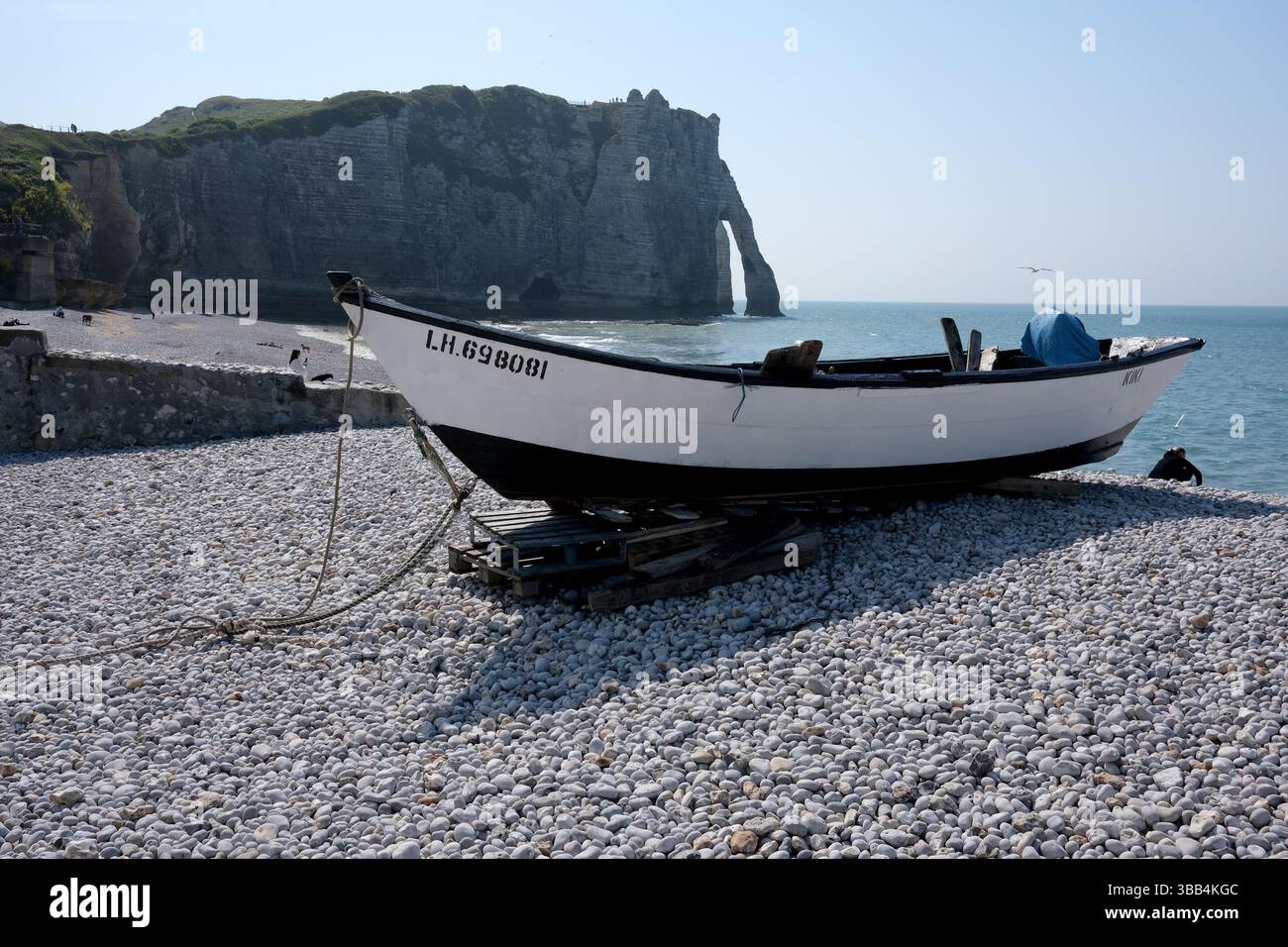 Old fishing boat at Etretat in Normandy, France, 2025. the boats and ...