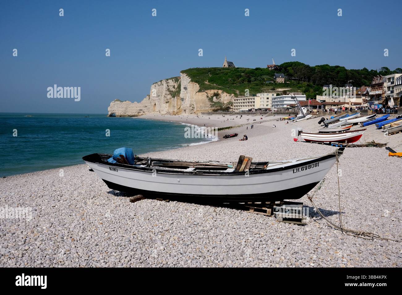 Old fishing boat at Etretat in Normandy, France, 2025. the boats and ...