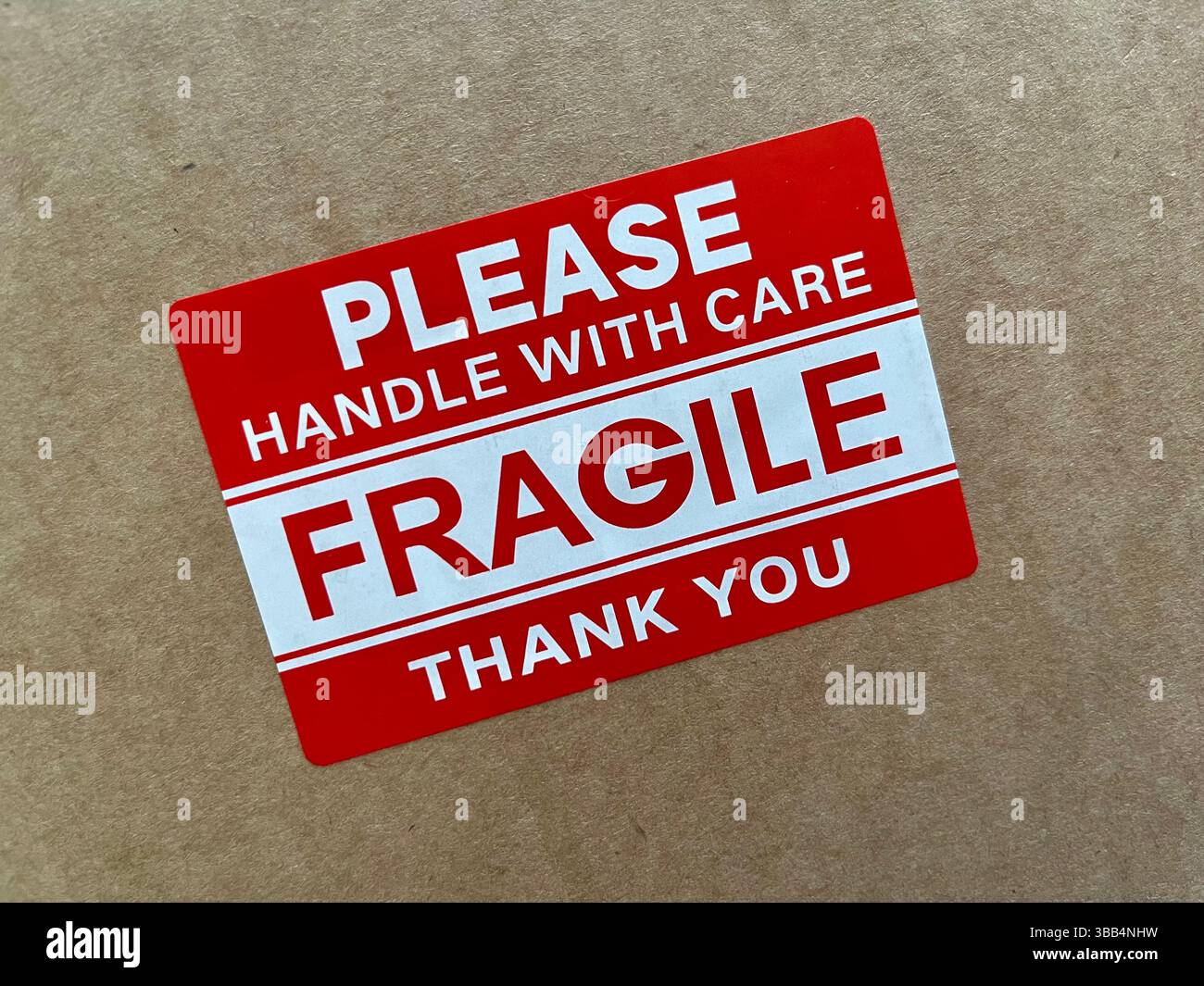 Handle with care, fragile label Stock Photo - Alamy