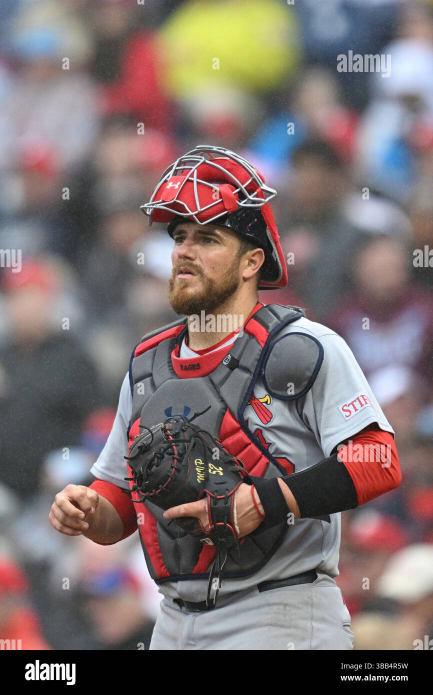 PHILADELPHIA, PA - MAY 14: St. Louis Cardinals catcher Pedro Pagés (43 ...