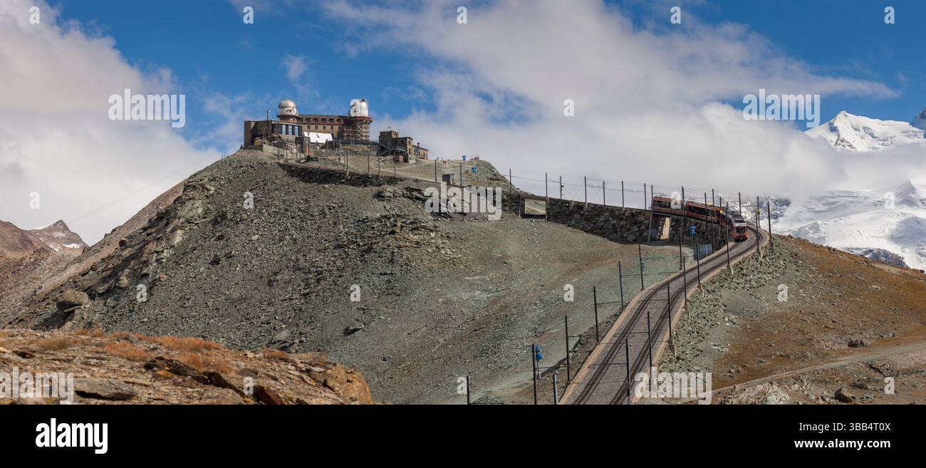 Gornergrat Gotthard Bahn / Gornergrat Railway train arriving at ...